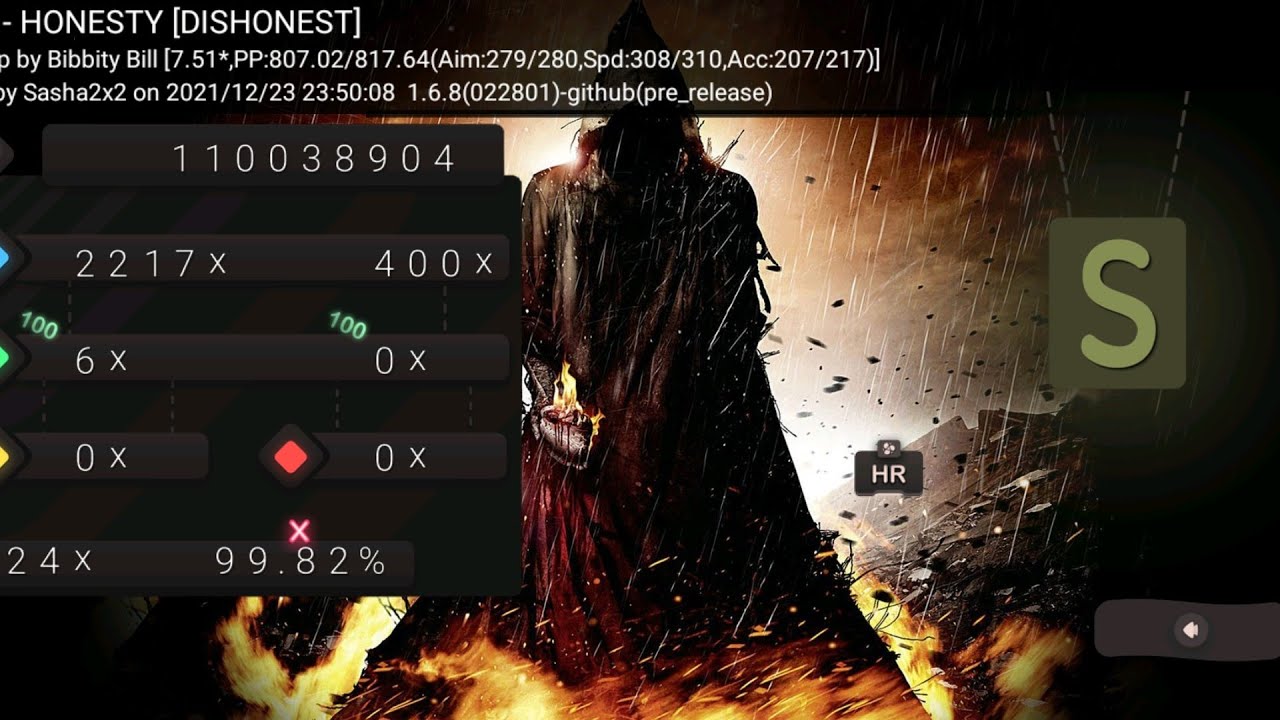 osu!droid | GYZE - HONESTY [DISHONEST] +HR - YouTube