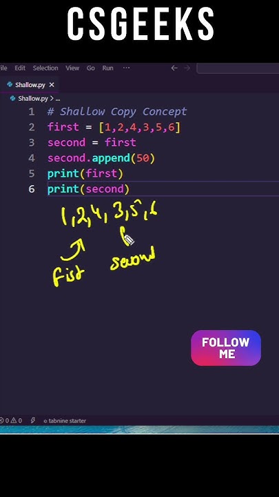 Shallow Copy Concept in Python #csgeeks #python #django - YouTube