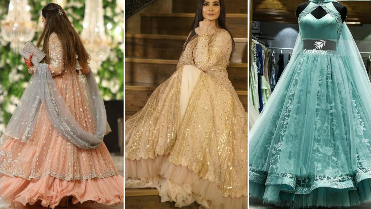 Long Maxi design with frills stitching ideas fancy frocks and maxi ...