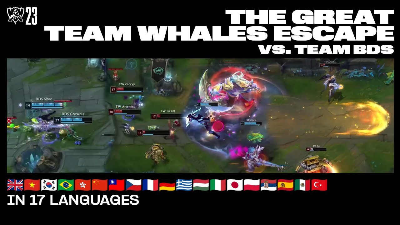 THE GREAT TEAM WHALES ESCAPE VS. TEAM BDS IN 17 LANGUAGES | Worlds 2023 - YouTube