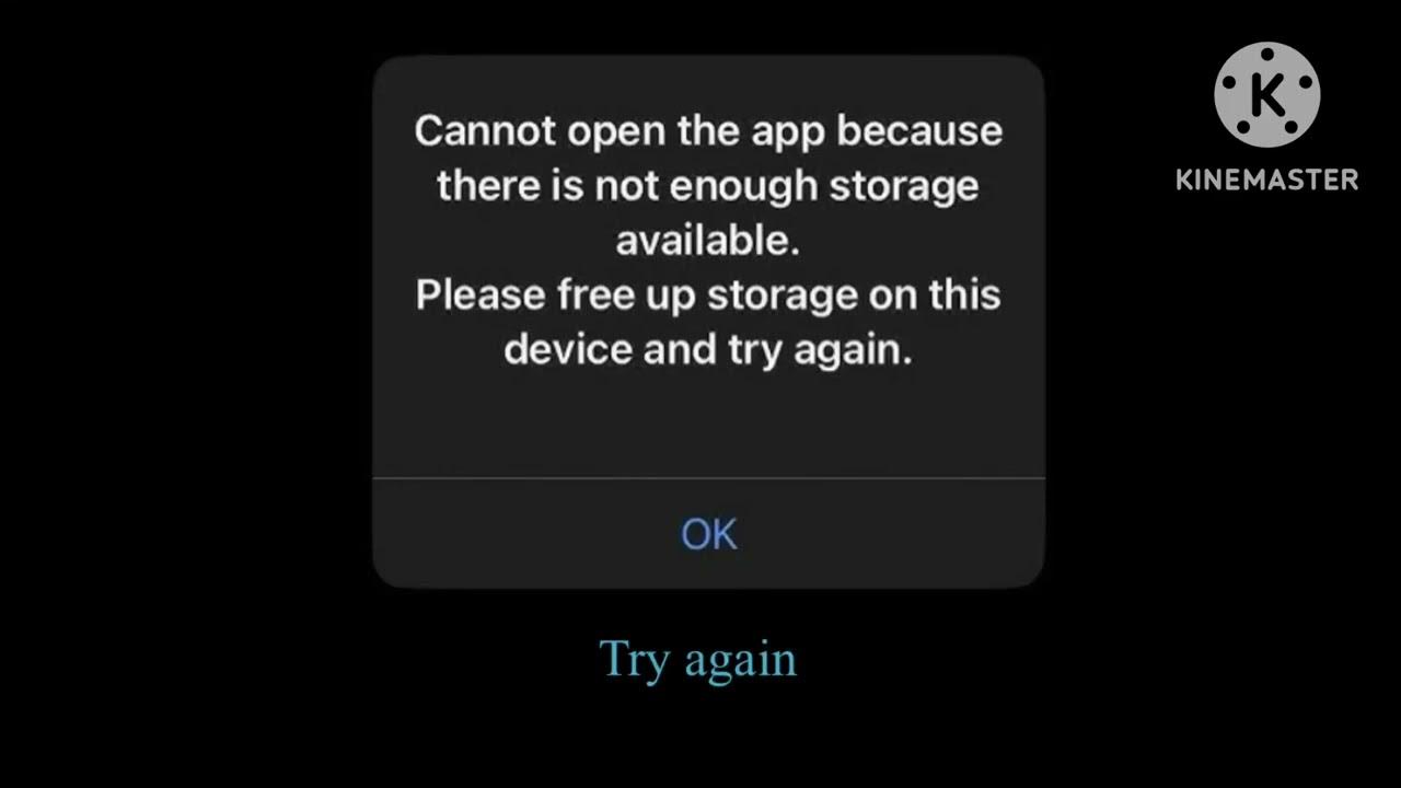 Not enough storage available on KineMaster - YouTube