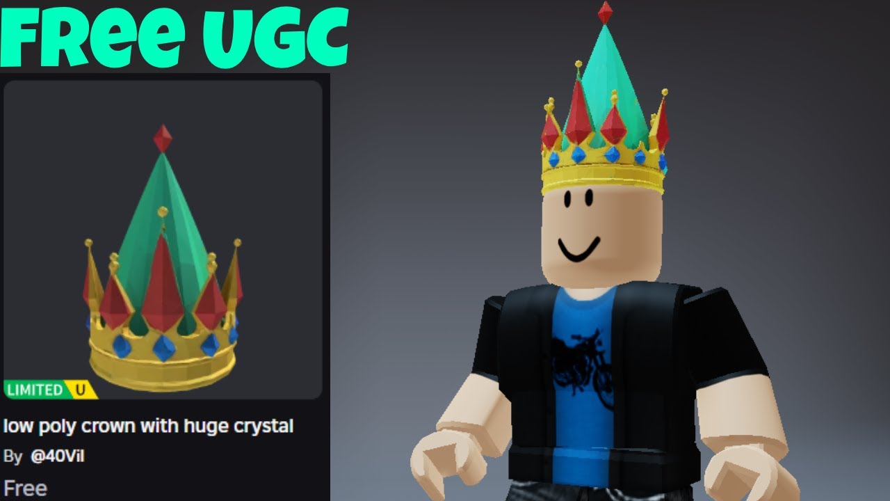 Free UGC Limited! How To Get low poly crown with huge crystal In Unbox ...