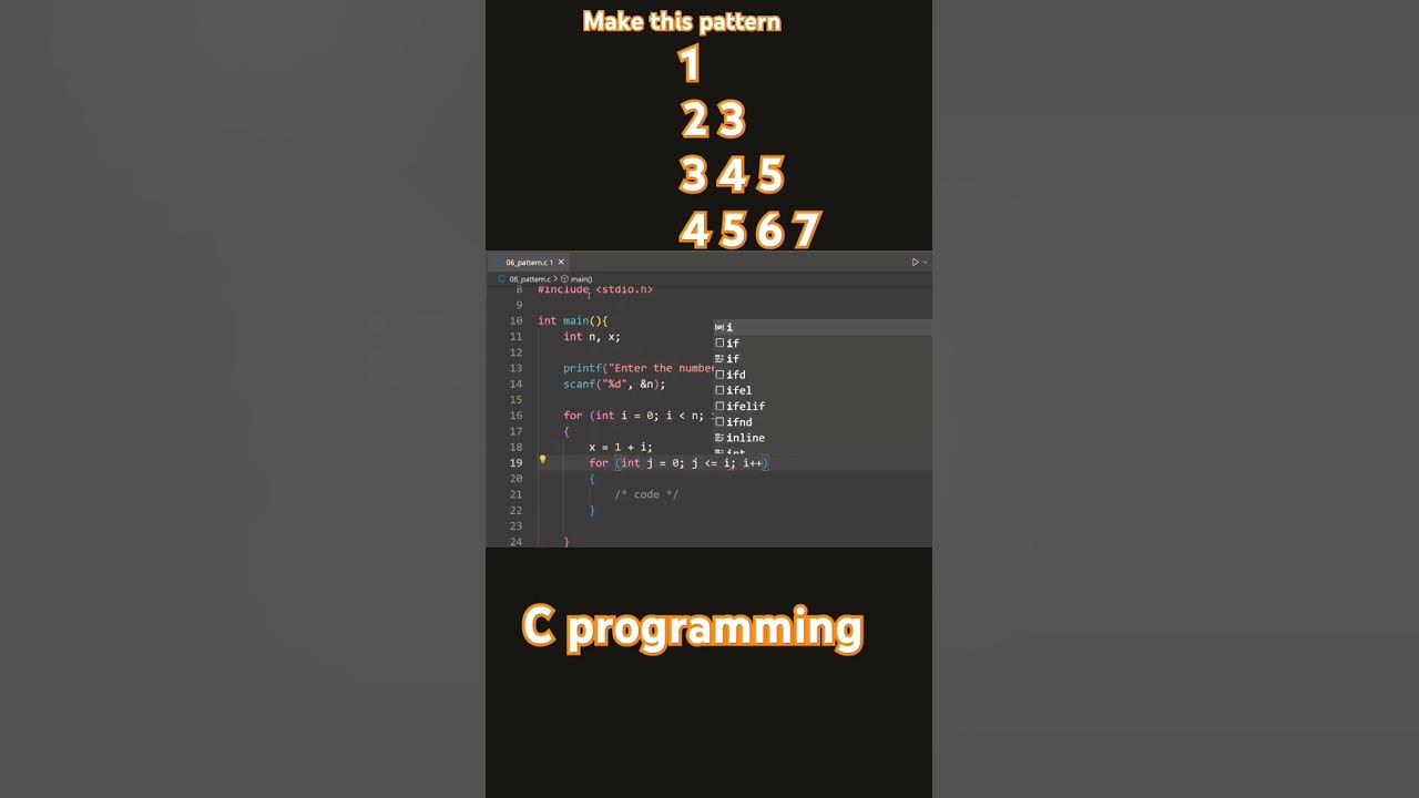 Again Back With Another Pattern In C Programing Cprogramming Shorts Coding Trending Youtube