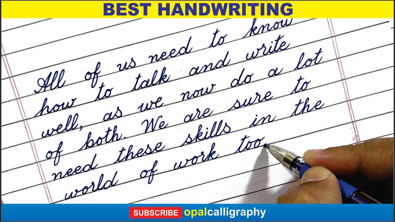 OPAL-English Handwriting skill-Cursive - YouTube