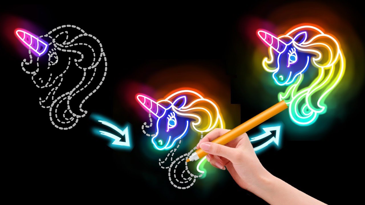 How to draw a glow cartoon character step by step - YouTube