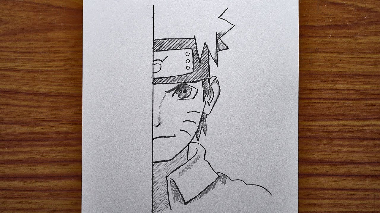 How to draw Naruto half face step by step | Easy drawing ideas for ...