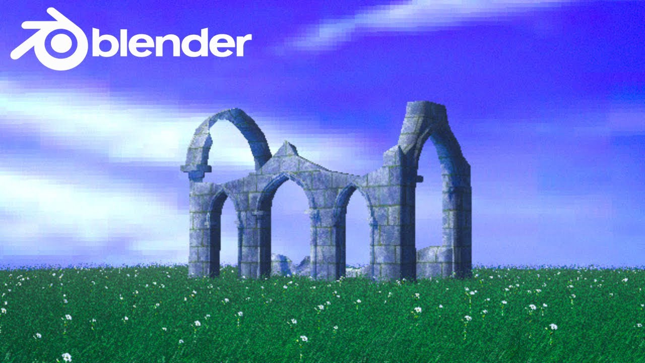 Making this PS1 Style Temple Ruins Scene in Blender 4.0 | Concept Art ...