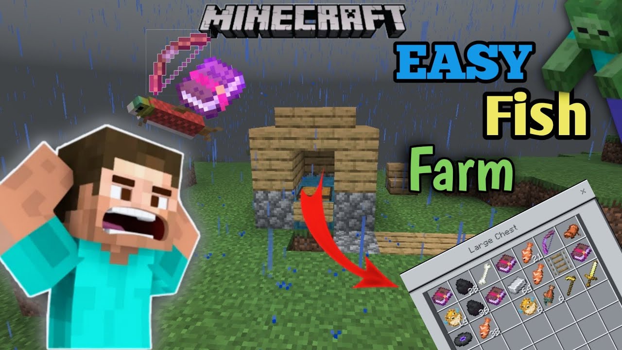 How to make fish farm in Minecraft pocket edition 1.9 | fish farm kasi ...