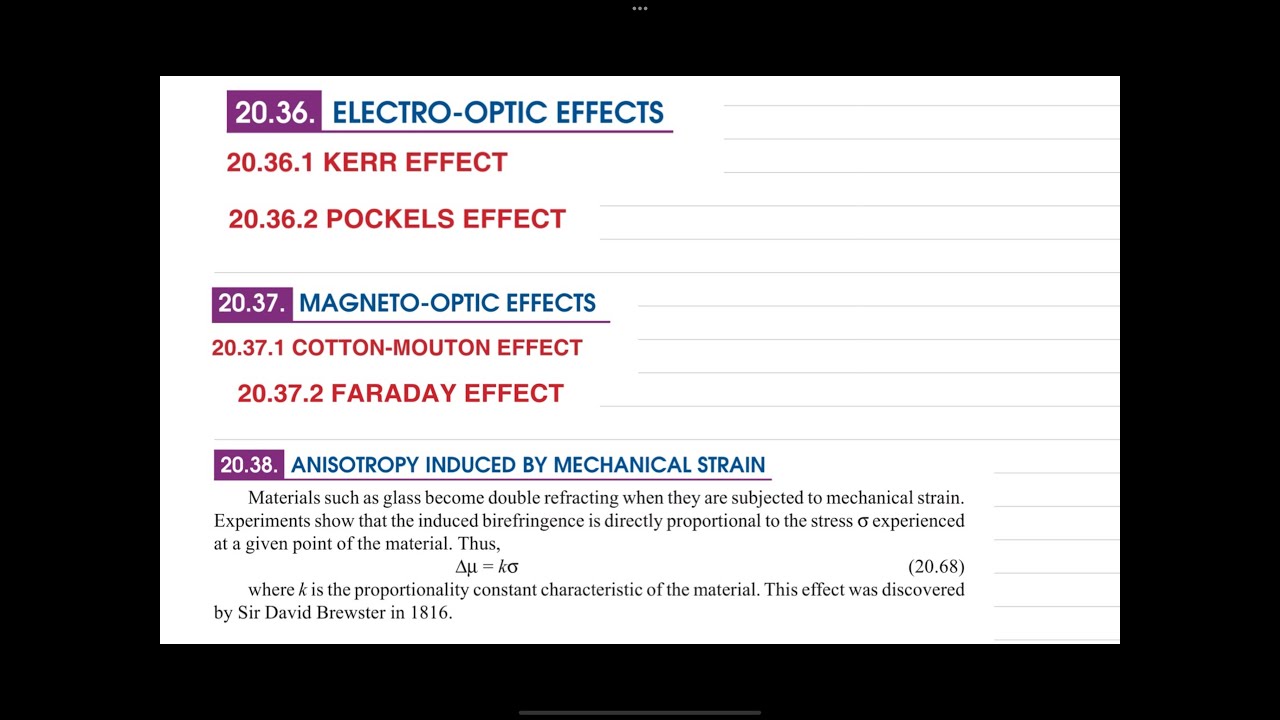 Intro to ANISOTROPY INDUCED BY MECHANICAL STRAIN, ELECTRO-OPTIC AND ...