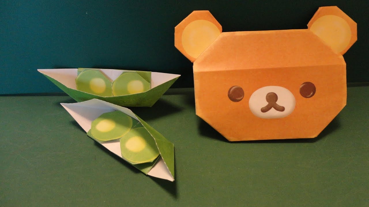 「リラックマお弁当」折り紙・枝豆Rirakkuma Lunch Box Origami/Green Soybeans - YouTube