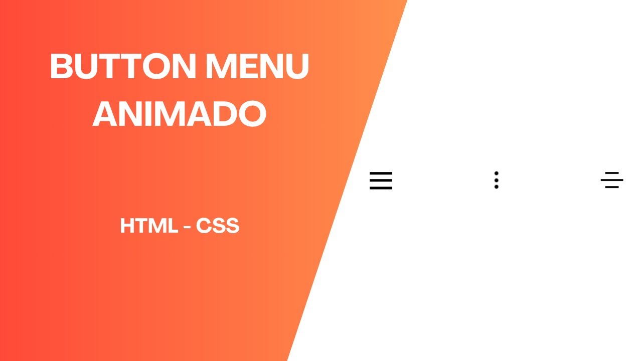 Criando Botões De Menu Animados Com Html E Css Tutorial Passo A Passo 7979