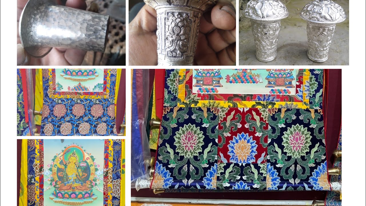 Thangka painting ( border cloth and silver design ) @wodzer4253 - YouTube