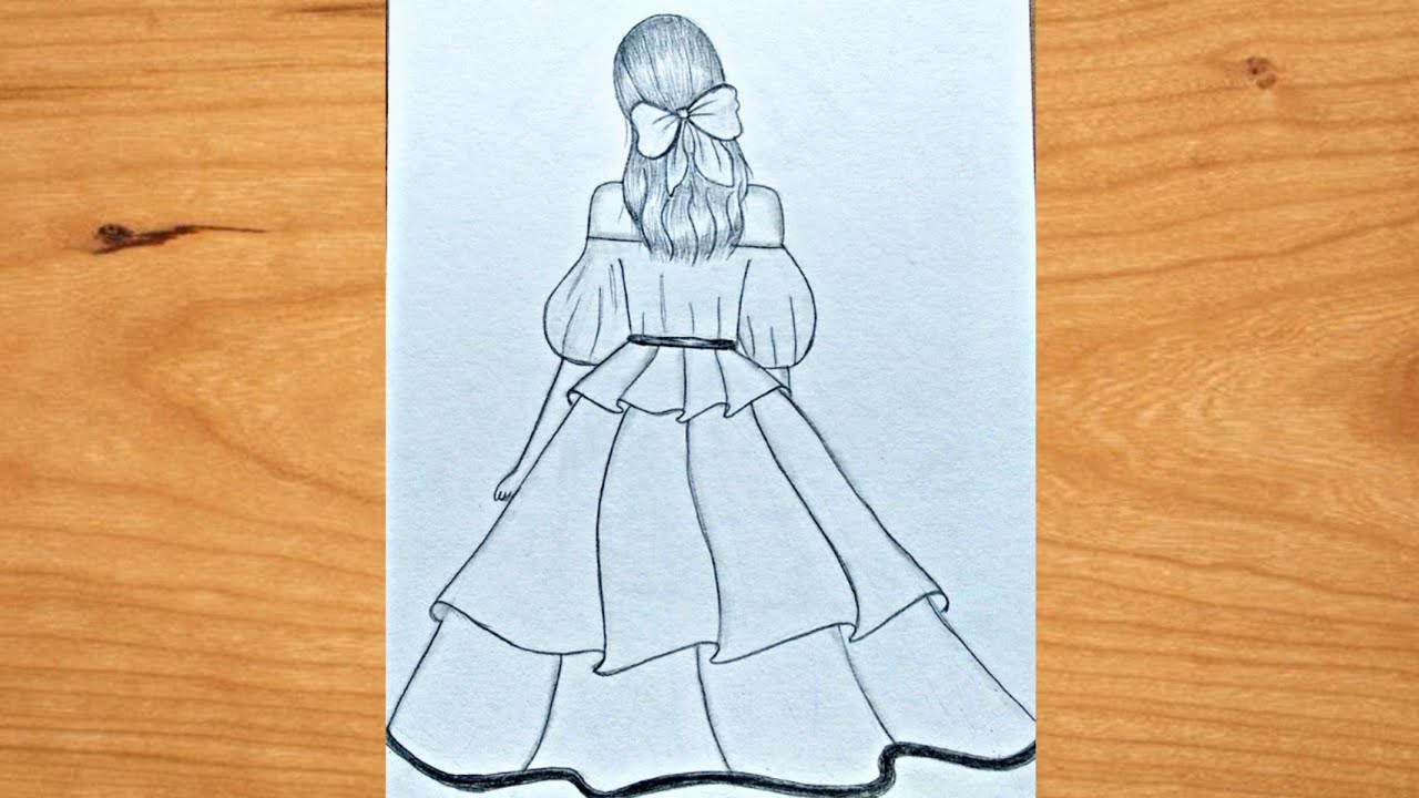 Easy girl backside drawing for beginners step by step #20 - YouTube