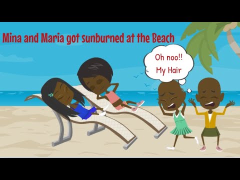Vacation SUNBURN - Mina and Maria got Sunburned at the Beach - English ...