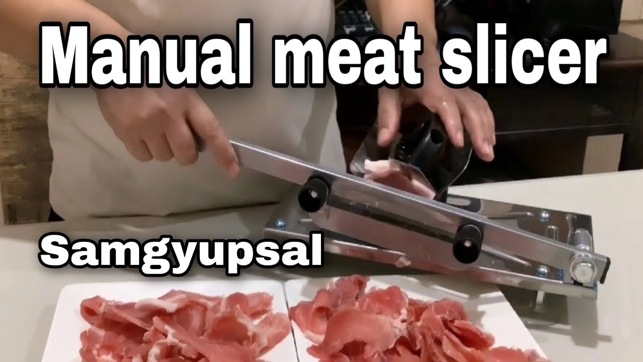 UNBOXING: Manual meat slicer! Thin slice meat for samgyupsal! - YouTube