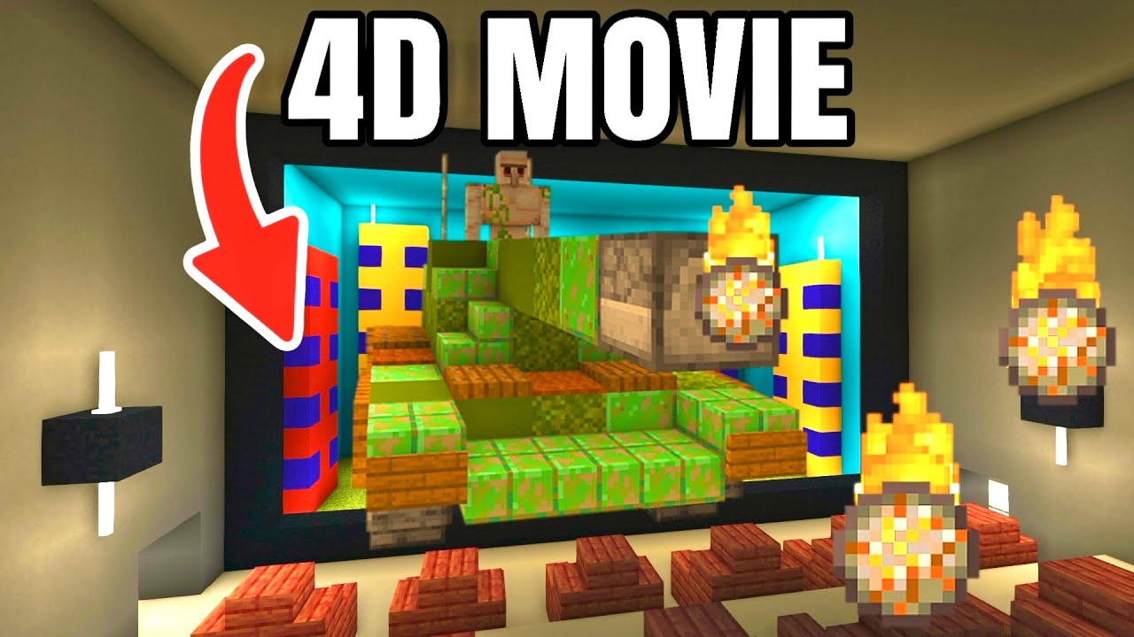 HOW TO MAKE A WORKING 4D CINEMA in Minecraft - YouTube