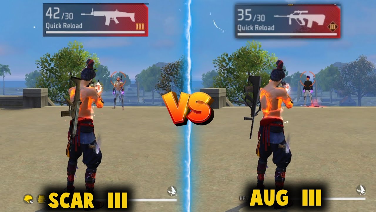 NEW AUG - III VS SCAR - III DAMAGE ABILITY TEST | AUG ABILITY CHANGE ...