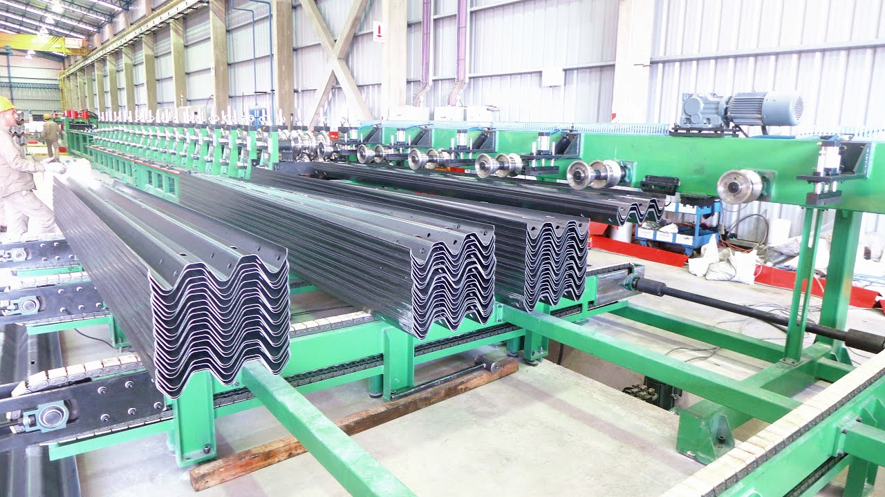 Highway Guardrail Roll Forming Machine - YouTube