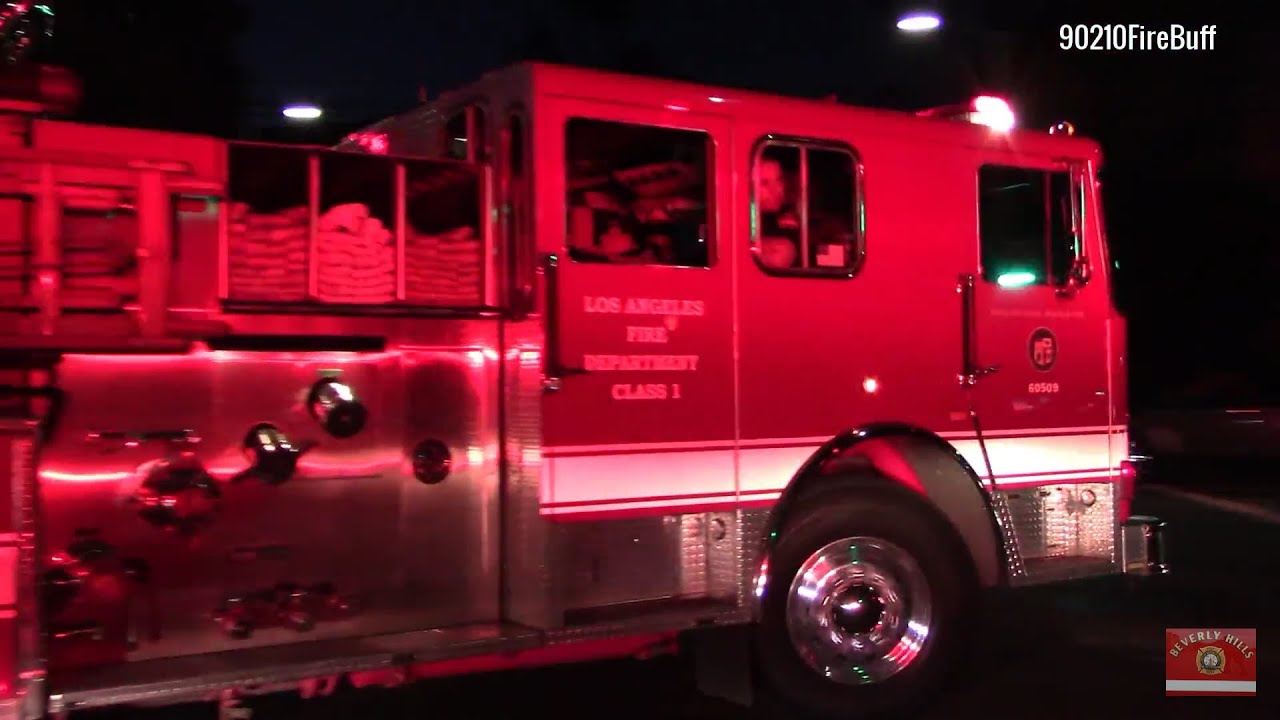 LAFD Engine 58 (spare) & Rescue 61 Responding - YouTube
