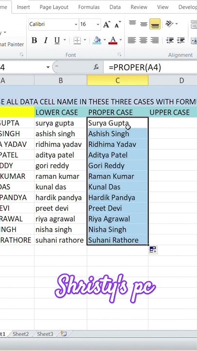 Convert Data Cell Text In Different Cases Tseries Easytrick Exceltech Exceltips Excelworld