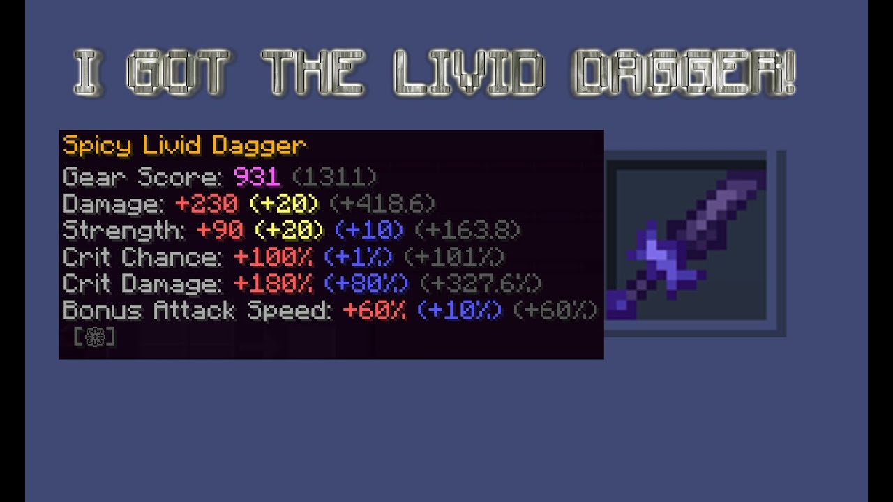 I GOT THE LIVID DAGGER! Hypixel Skyblock - YouTube