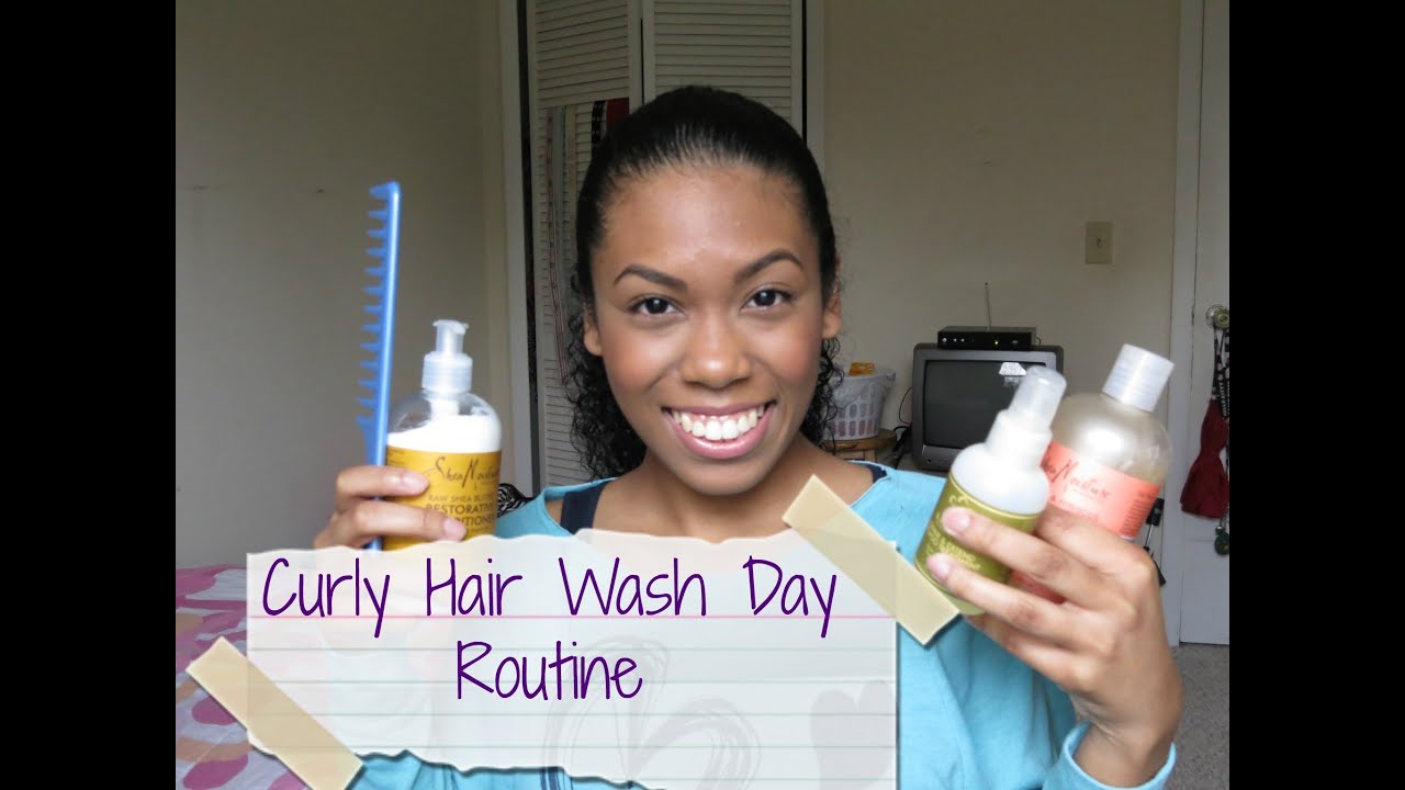 Curly Hair Wash Day Routine | LoveAngieB - YouTube