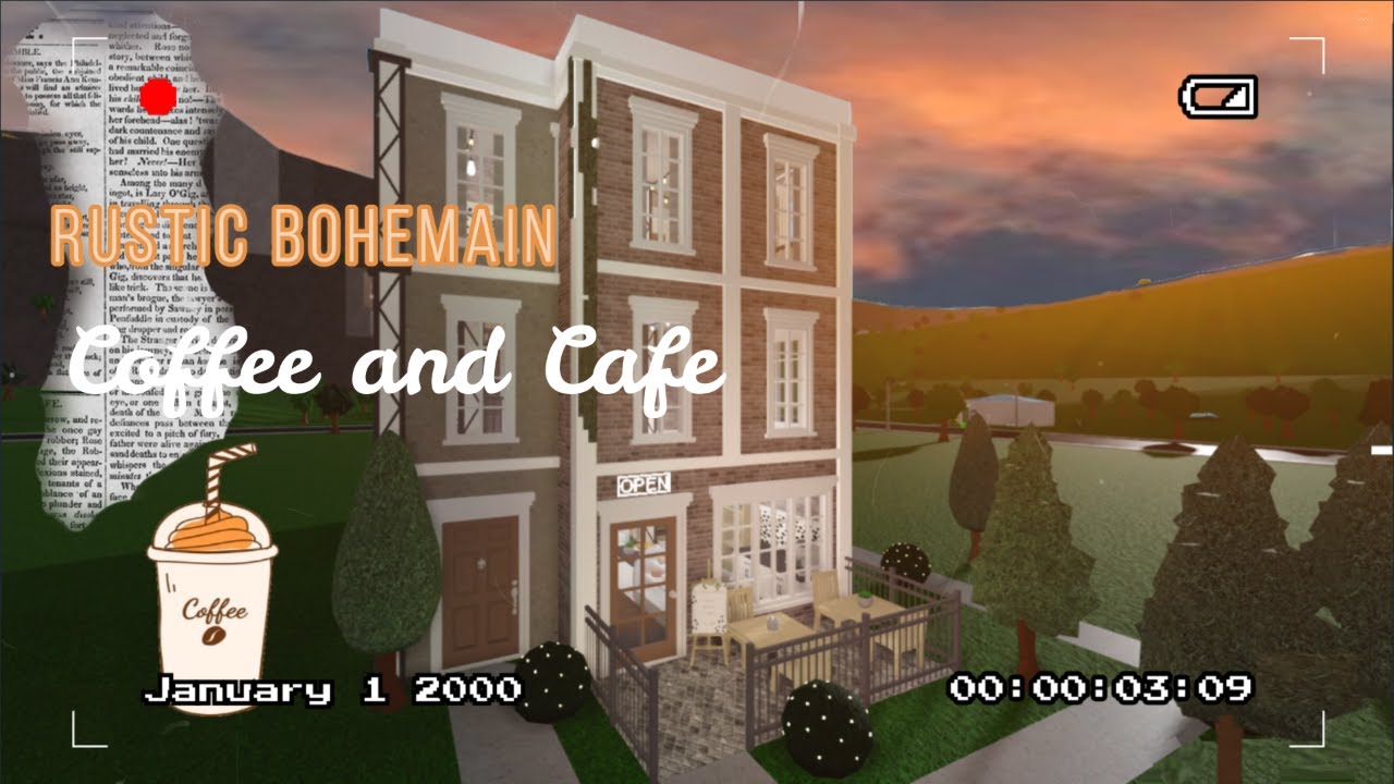 Roblox | Bloxburg speed Build: Rustic Bohemian Cafe & Coffee ...