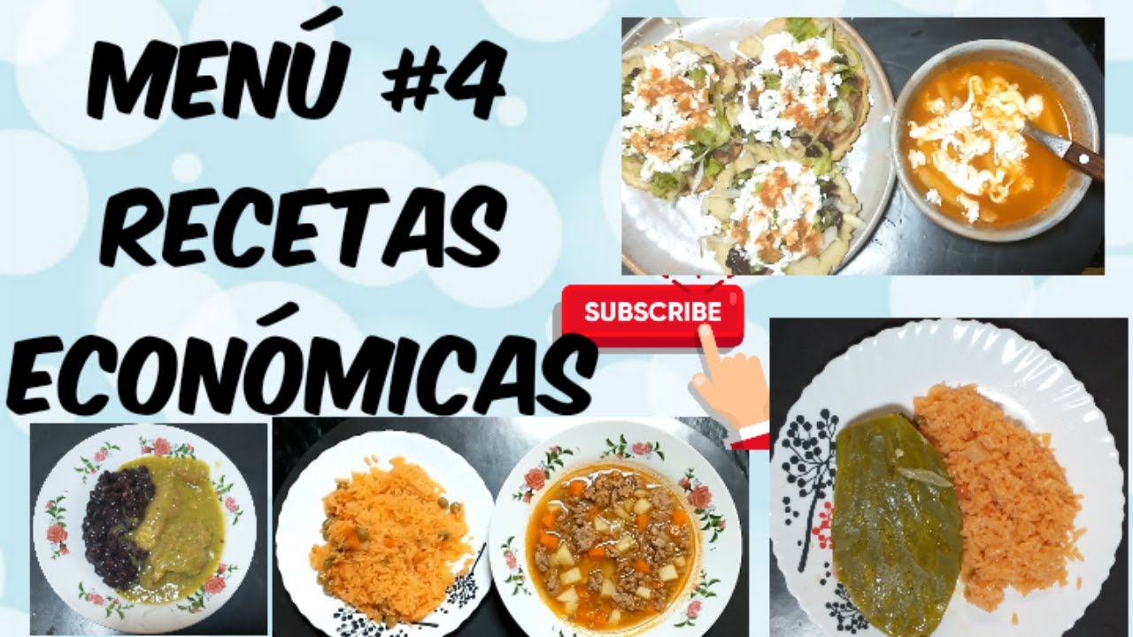 Menú semanal # 4 recetas saludables y económicas 😁 - YouTube