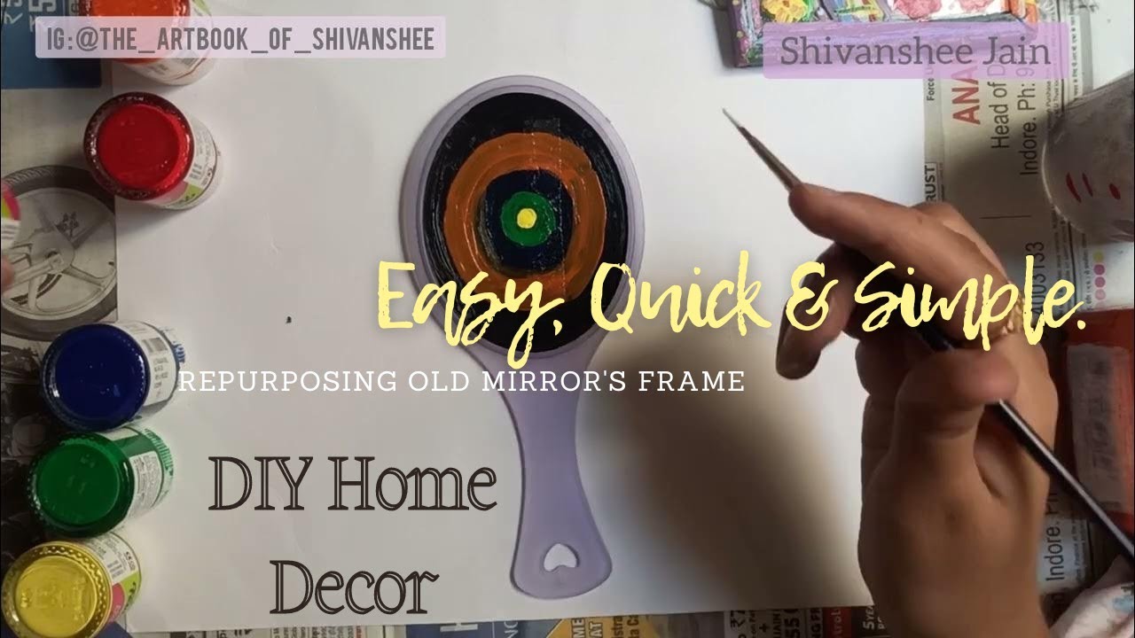 🌼Repurposing Old Mirror Frame 🌼 💜 DIY Home Decor 💜 - YouTube