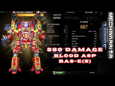 MWO: Blood Asp BAS-E(S) - 880 Damage at Grim Plexus - YouTube