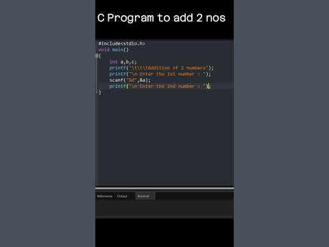 C Program to add 2 nos using user values #programming #trendingshorts #cprogramming #coding ...