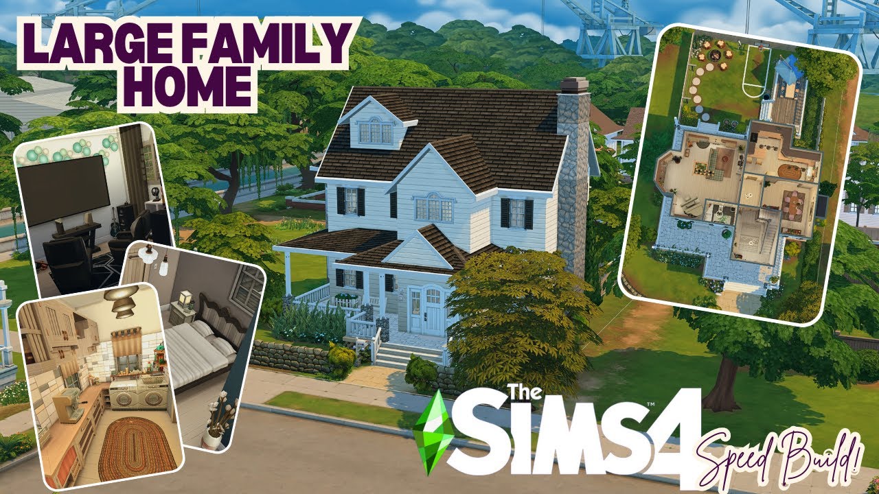 LARGE SIMS 4 FAMILY HOUSE | SIMS 4 SPEED BUILD - YouTube