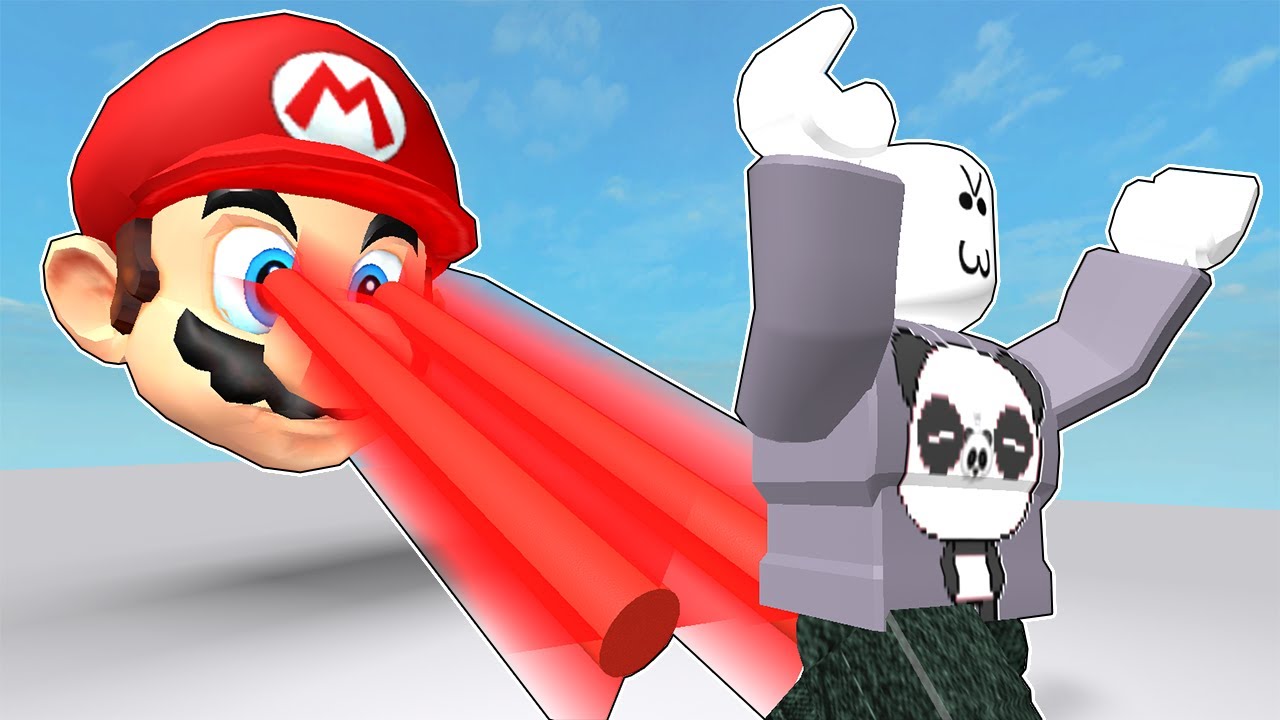 [로블록스] 마리오 대왕머리!! 레이져를 뿅뿅 쏴요!! 맞으면 작은 마리오 머리로 변해요!! You Vs Mario - YouTube
