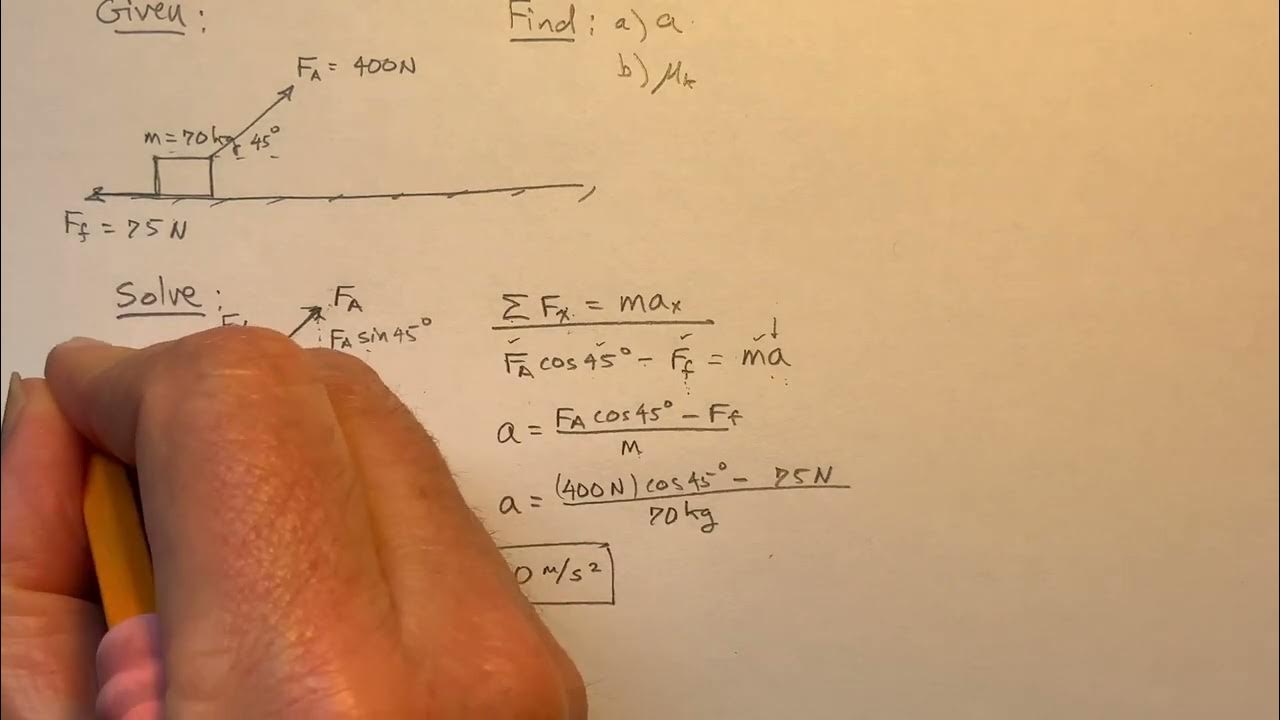 Physics Problems Solved: Force - Pulling a Box at an Angle - YouTube