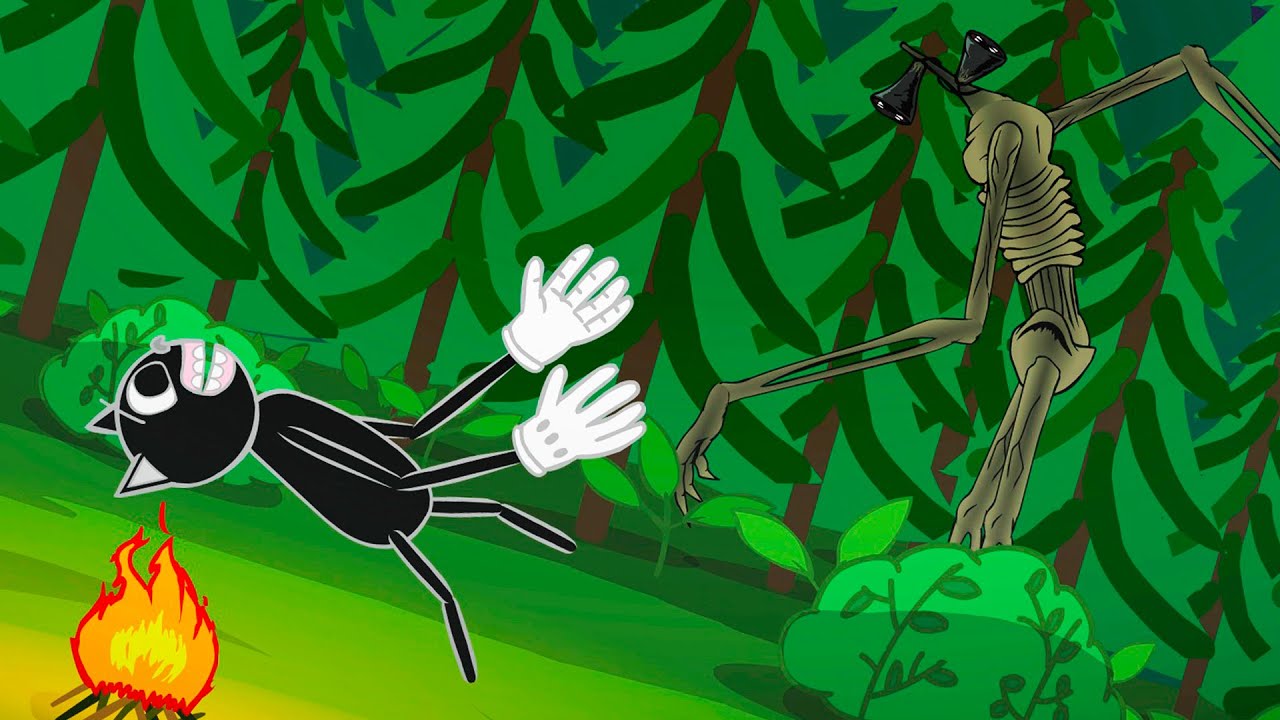 Horror Siren Head and Cartoon Cat Fight Destroying the Forest - YouTube