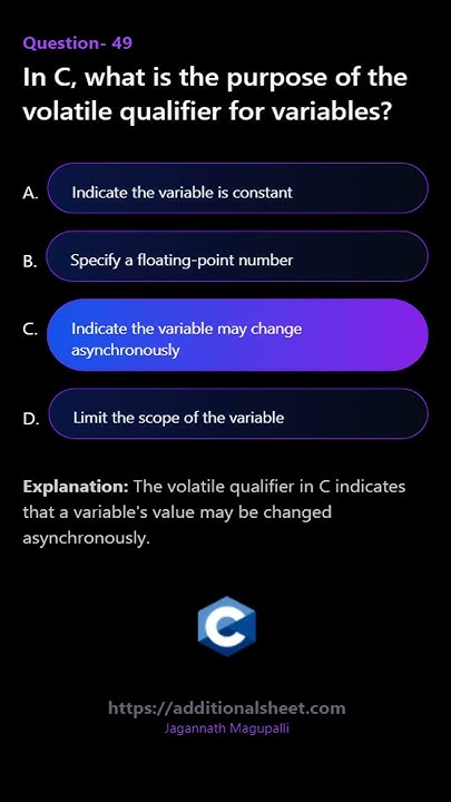 In C what is the purpose of the volatile qualifier for variables - YouTube