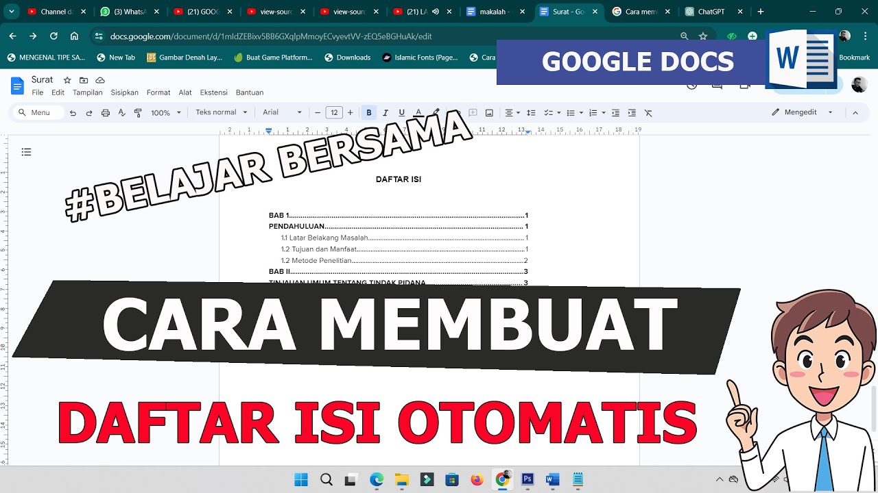 Cara Membuat Daftar Isi di Google Docs Secara Otomatis - YouTube
