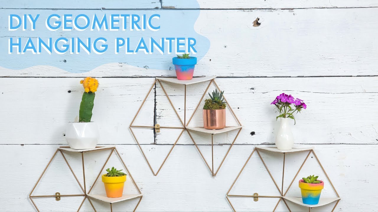 DIY Geometric Hanging Shelf | Makeful - YouTube