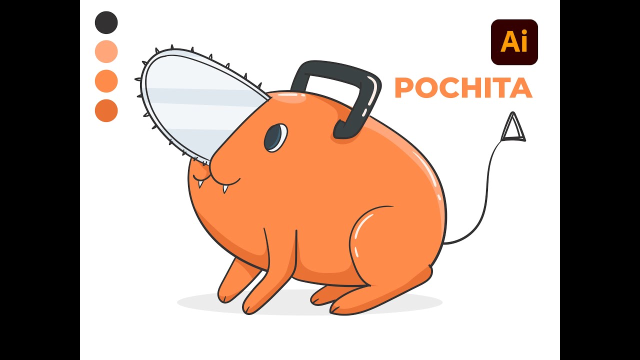 How to drawing pochita easy - chainshow man speed art - YouTube