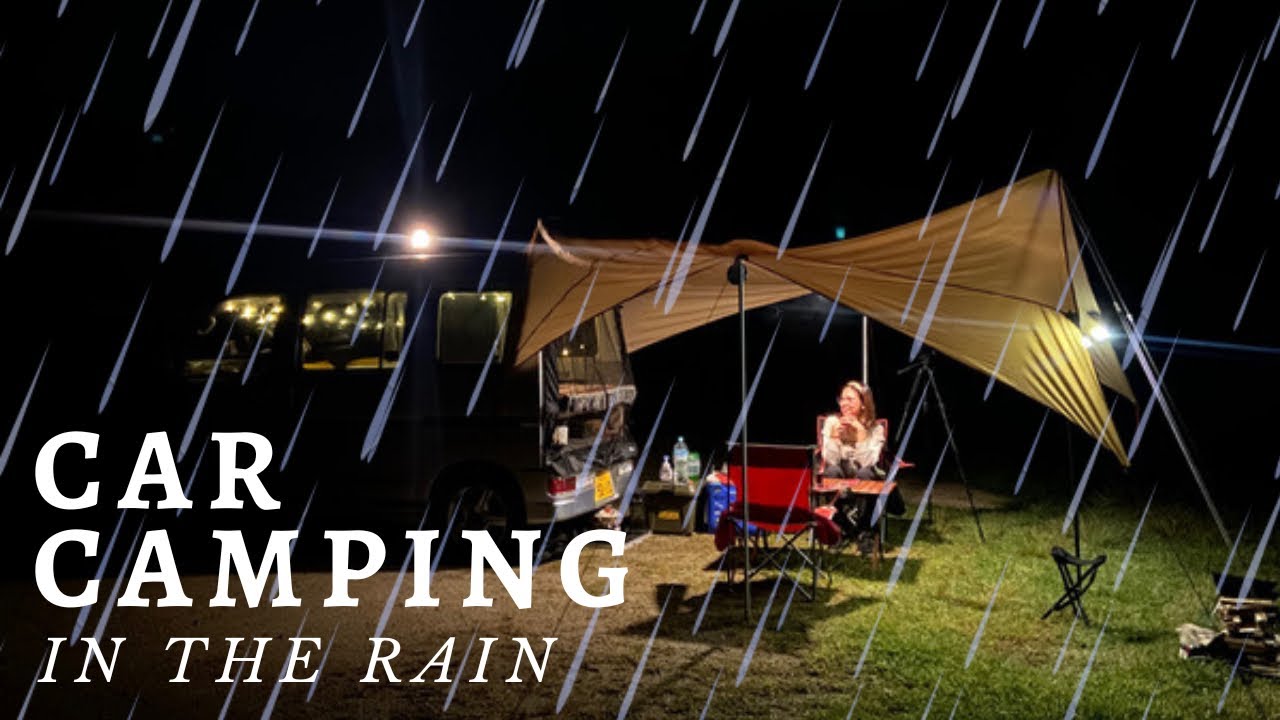 Car Camping in the Rain (Tiny Camper Van, Cosy shelter, cook comfort ...