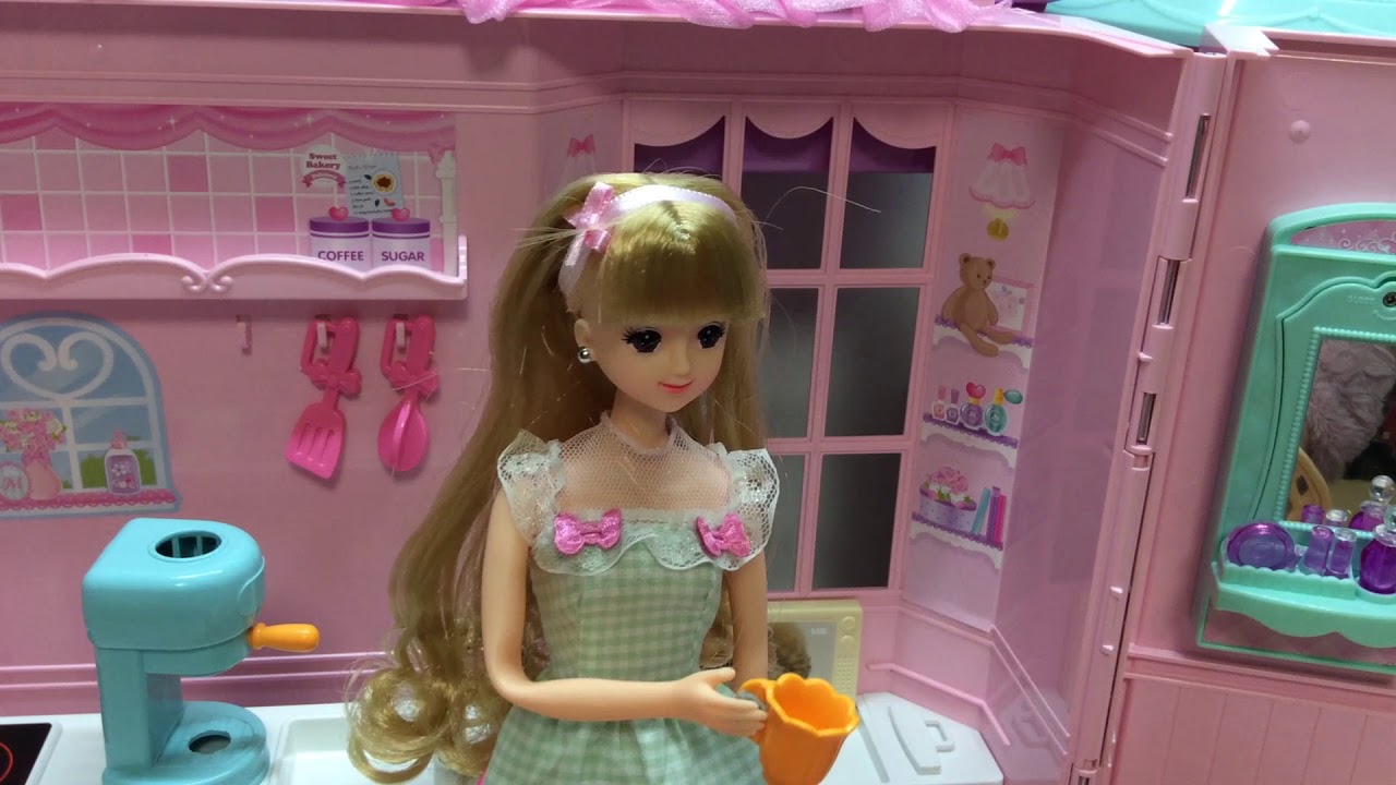 미미 이층집 인형놀이 Two Story Doll House Play Cooking Play Bath & Bedtime for ...