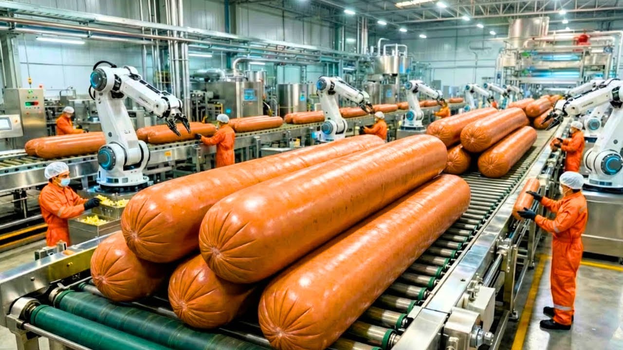 INSIDE A MODERN SAUSAGE MEGAFACILITY: From Raw Giant Meat Block to ...
