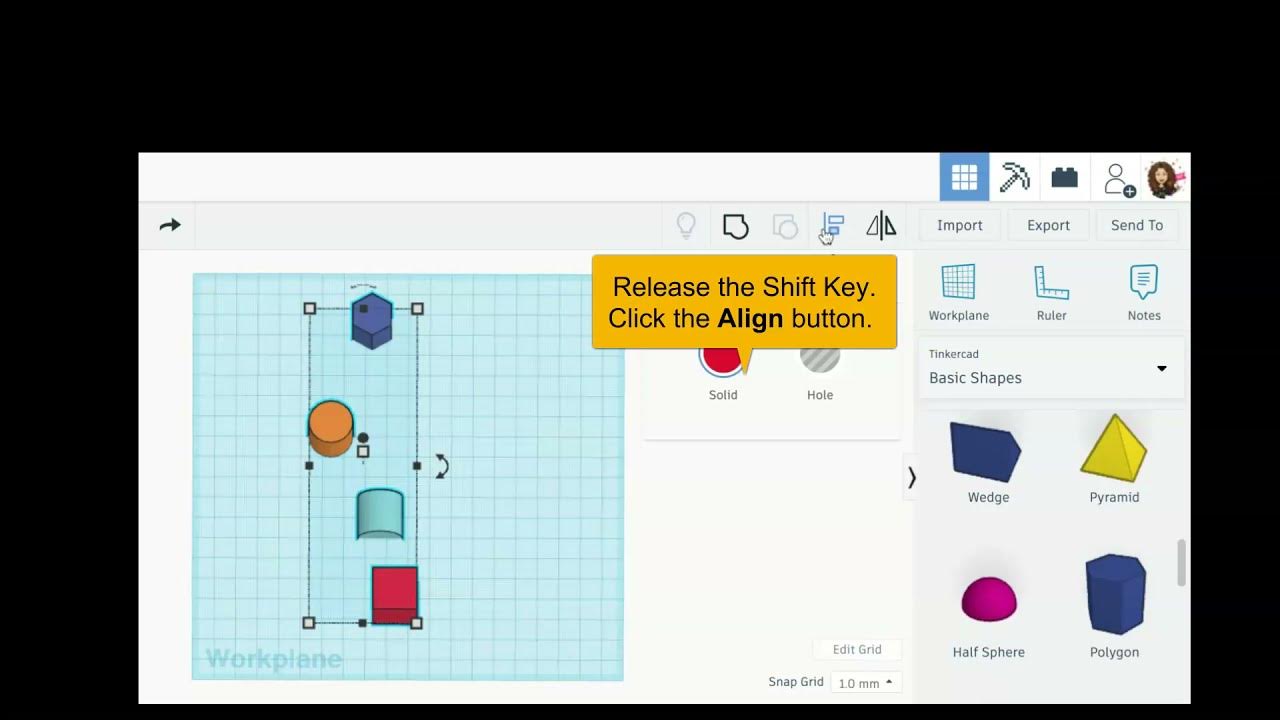Tinkercad: Align Button - YouTube