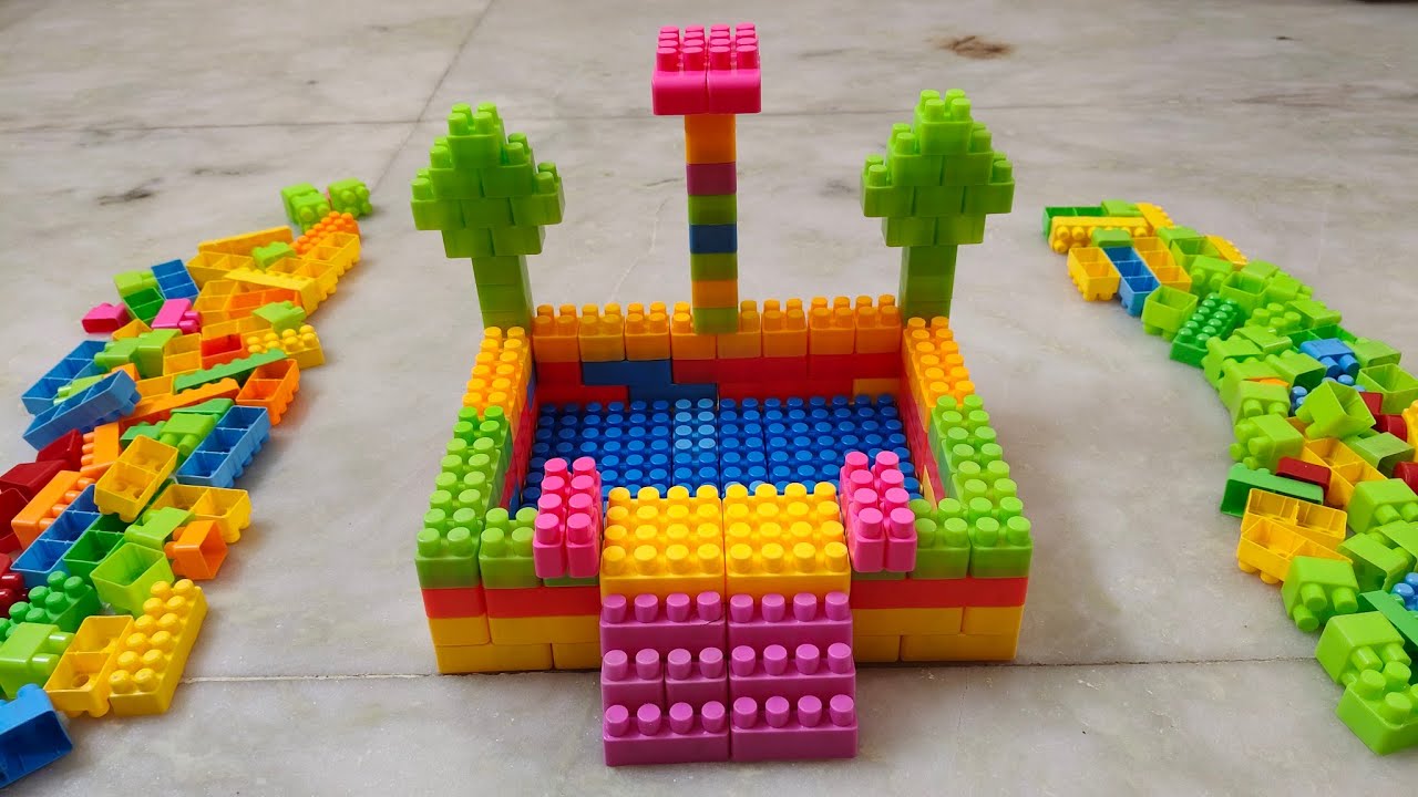 Satisfying DIY Swimming pool ASMR/ Building Blocks/block game/lego ...