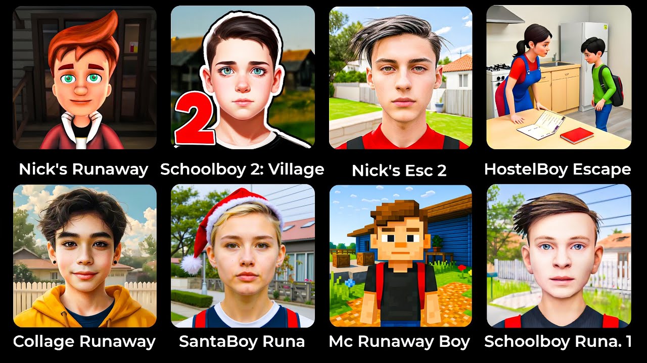 Schoolboy Runaway Squid Mod, Schoolboy Escape 2:Village, Boy Stealth ...