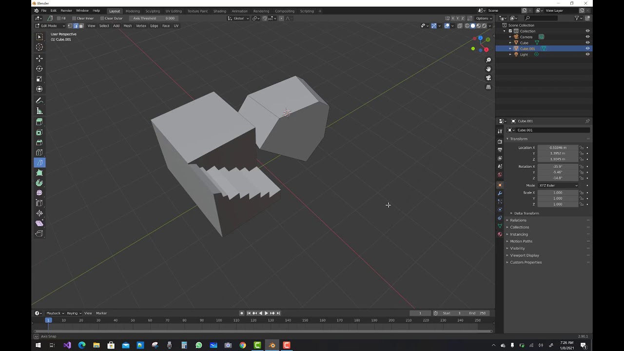 Blender Tutorial For Beginners 25 Knife Tool In Blender In Hindi blender-tutorial-for-beginners-25-knife-tool-in-blender-in-hindi
