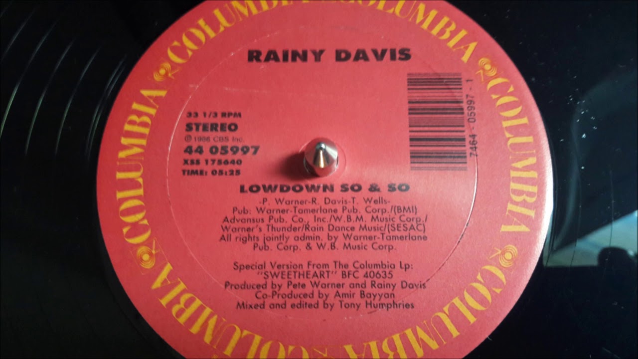 RAINY DAVIS MAXI 86 - LOWDOWN SO & SO - YouTube