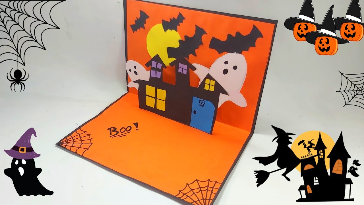 DIY Halloween pop up card | Halloween decoration | Halloween Card ideas ...