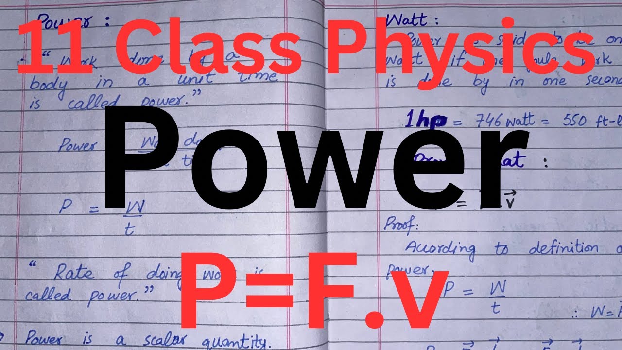 Power | Prove That P=F.v | Power And Work | Class 11 Physics - YouTube