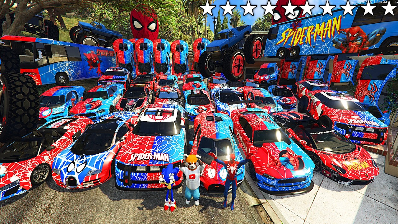 I STOLE EVERY SPIDER-MAN CARS WITH SONIC FROM REAL LIFE IN GTA 5 - YouTube